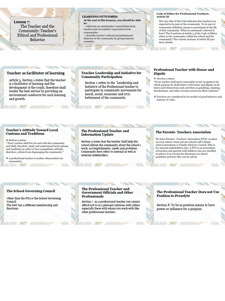 Lesson-7.-The-Teacher-and-the-Community-Teachers-Ethical-and-Professional-Behavior | Download ...