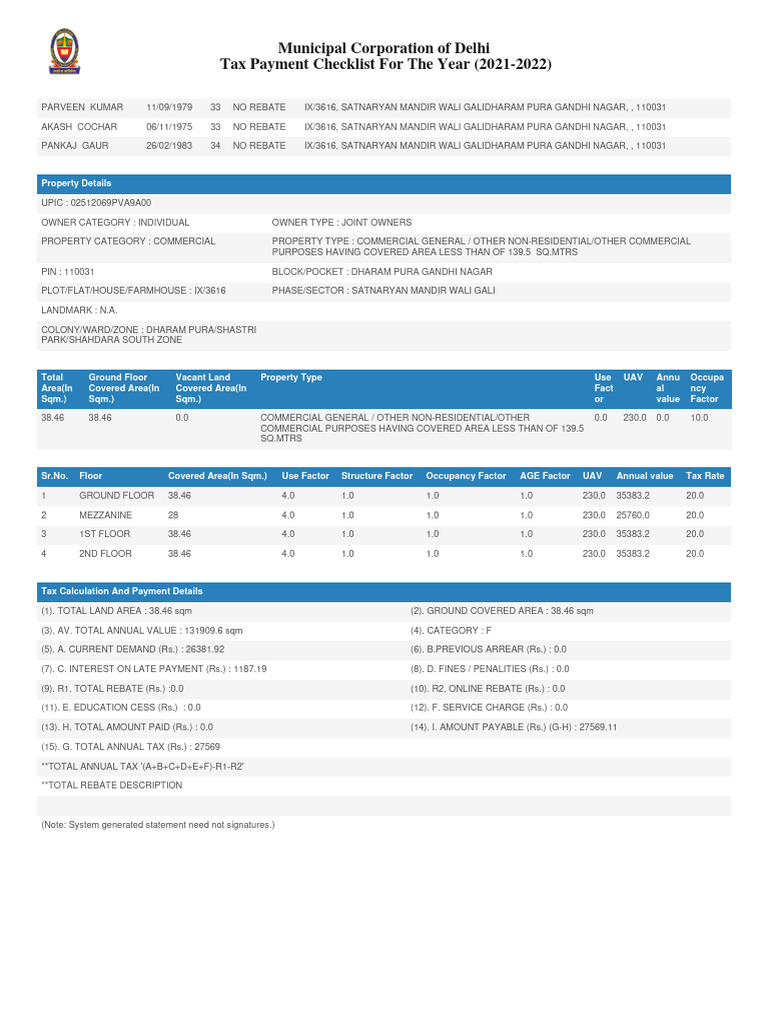 Property Tax Check List | PDF | Tax Refund | Public Finance