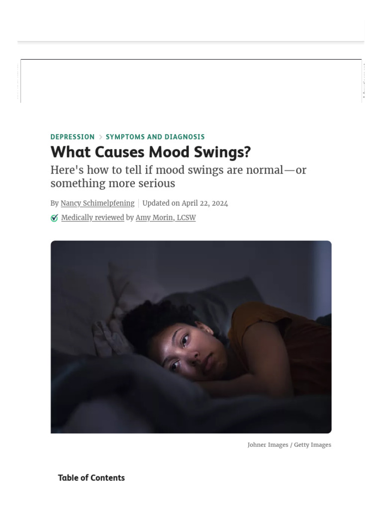 Understanding Mood Swings Causes | PDF | Mood Disorders | Bipolar Disorder