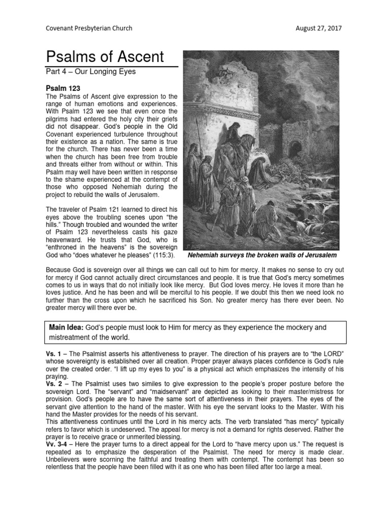 Psalm 123 Our Longing Eyes | PDF | Prayer | Mercy