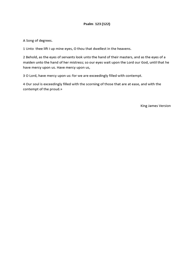 Psalm 123 | PDF