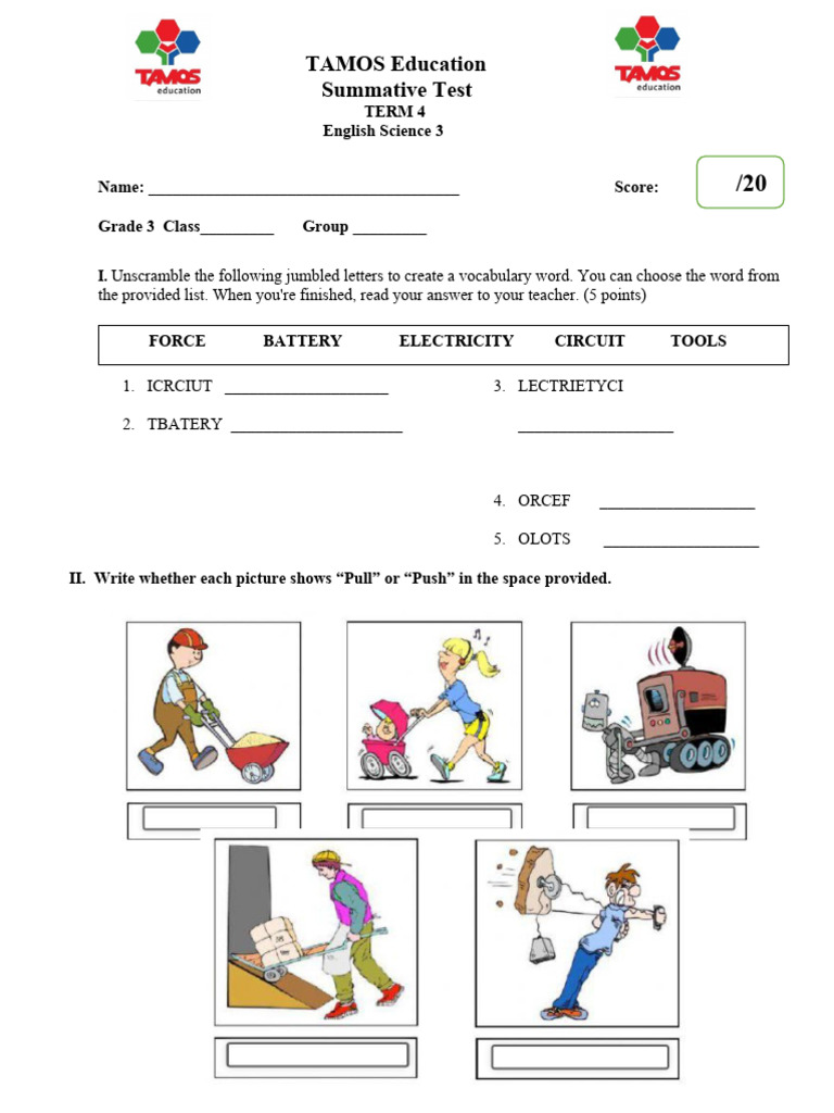 Science 3 T4 - Summative Test | PDF