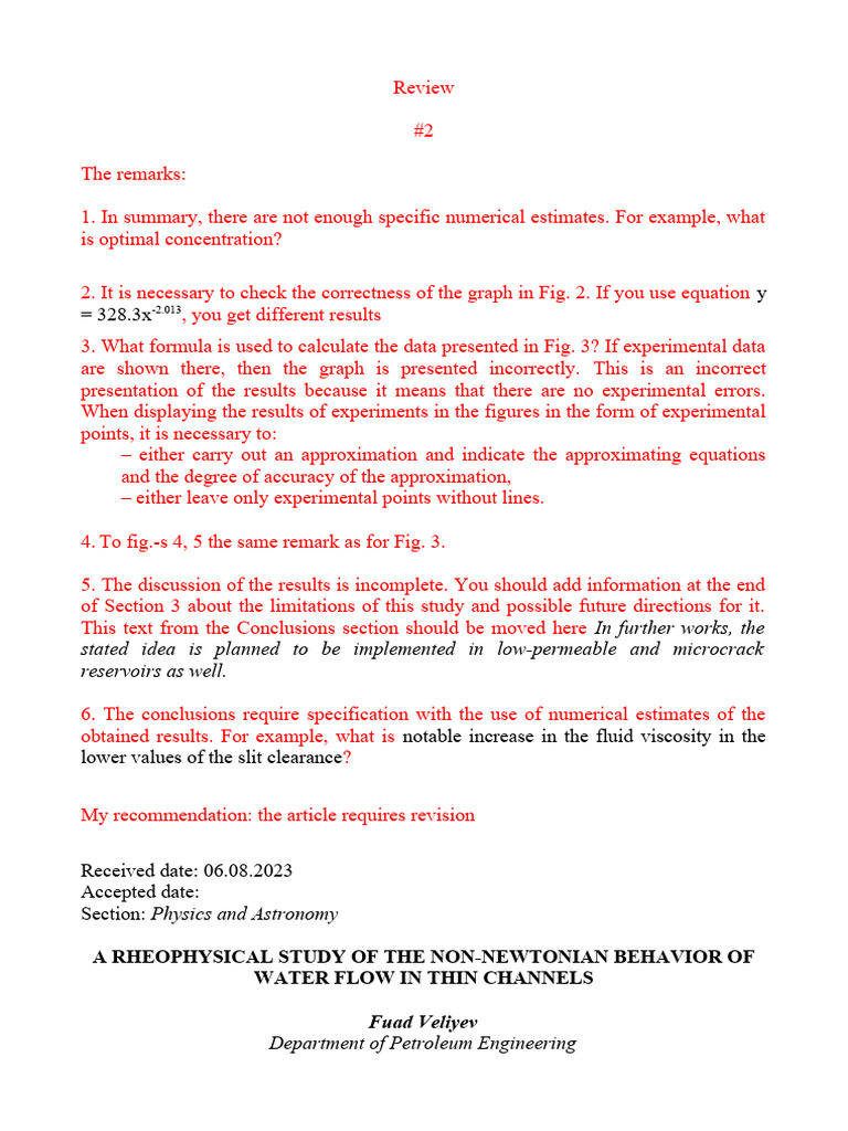 Aslanova - From Reviewer #2 | PDF | Viscosity | Shear Stress