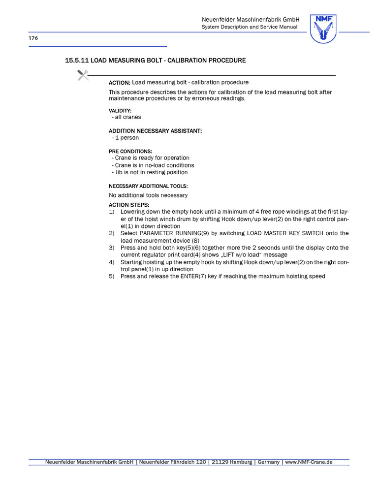 Load Measuring Bolt - Calibration Procedure | PDF | Crane (Machine) | Calibration