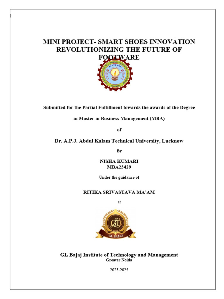 Nisha Kumari Mini Project | PDF | Wearable Technology | Shoe