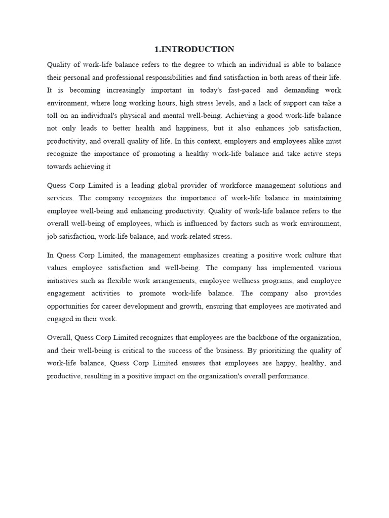 FINAL YEAR PROJECT MBA | PDF | Job Satisfaction | Employment