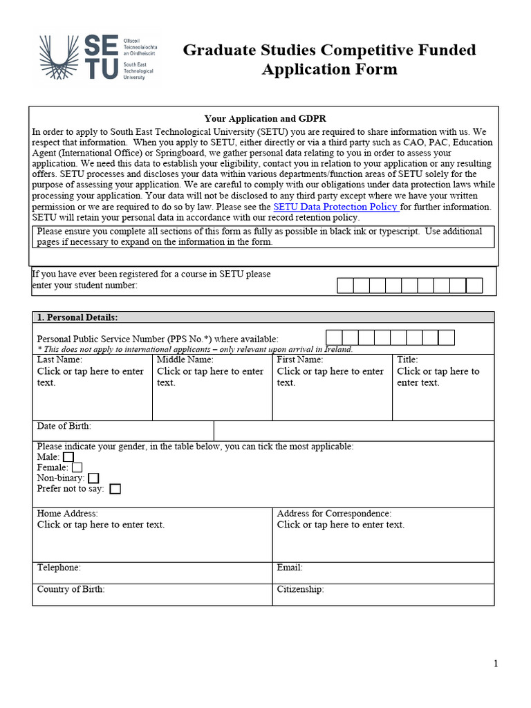 SETU Graduate Application Guide | PDF | Business | Finance & Money ...