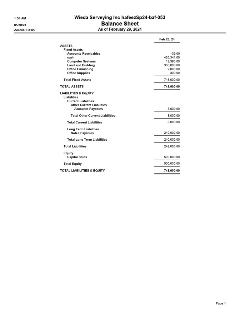 Balance Sheet | PDF