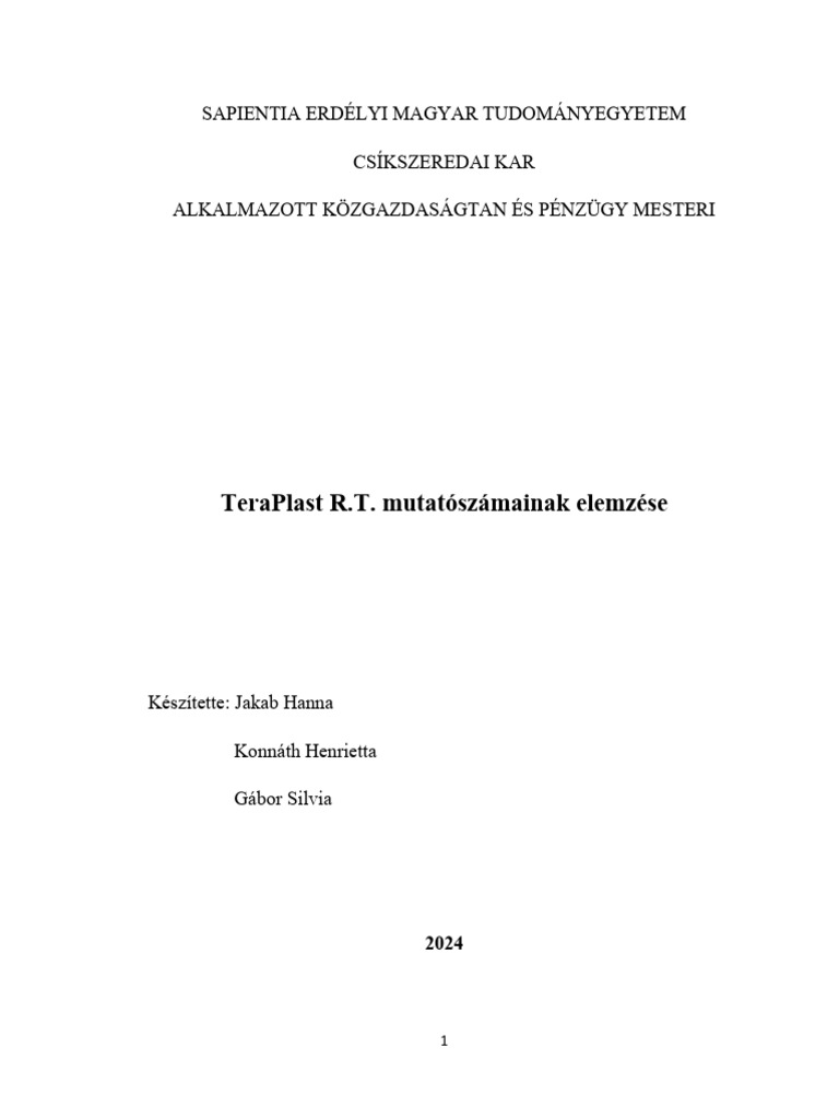 Teraplast | PDF
