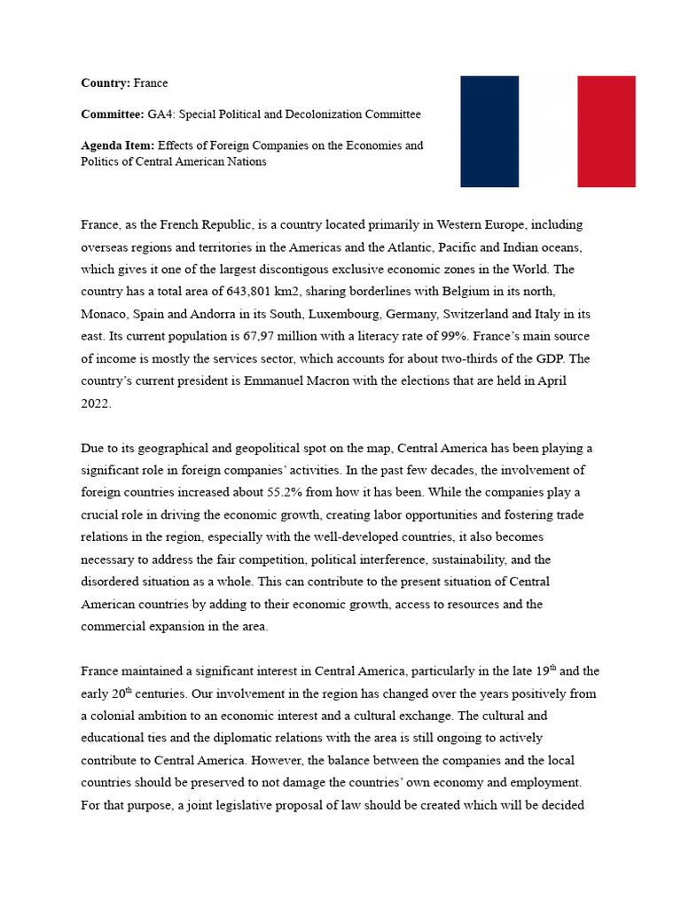 France Position Paper | PDF | France | The United States