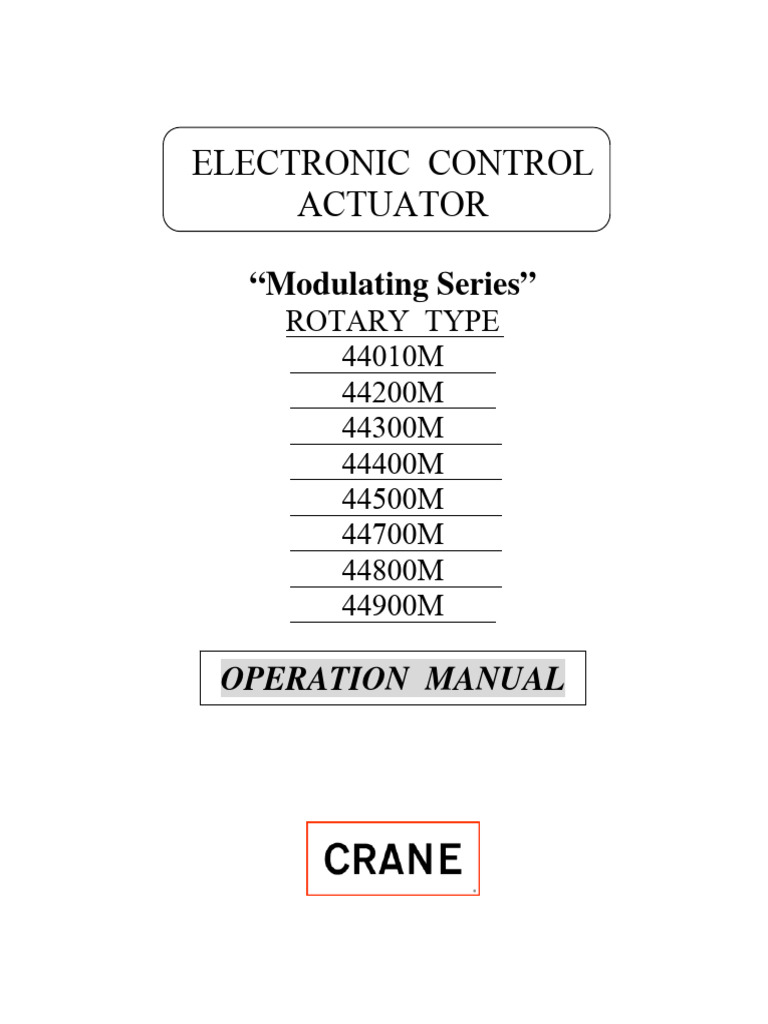 IOM - Actuator 44000 | PDF | Switch | Electric Motor