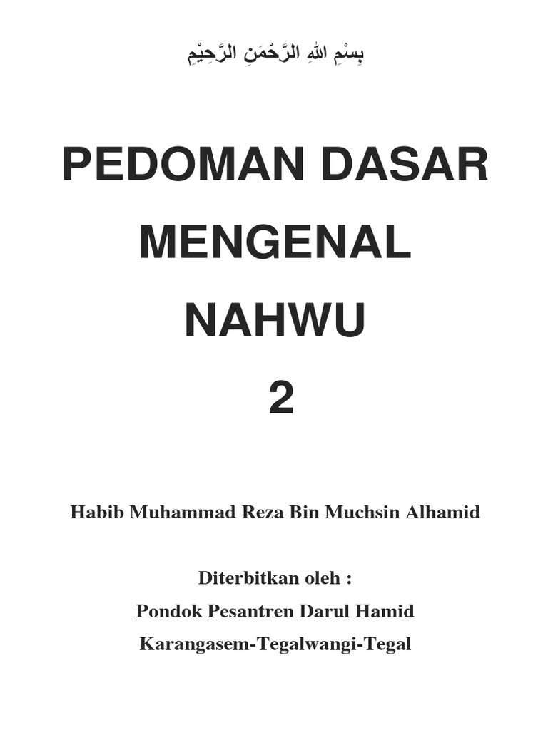Pedoman Dasar Mengenal Nahwu 2 240109 130727 Pdf
