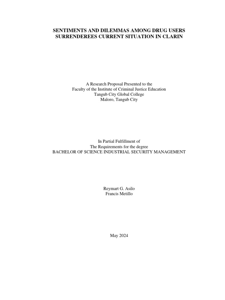 Research Proposal - Asilo, Metillo | PDF | Substance Abuse | Rodrigo ...