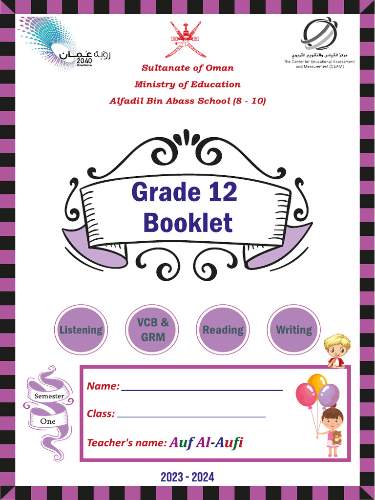 Grade 12 Booklet Sem 01 2023-2024 | PDF