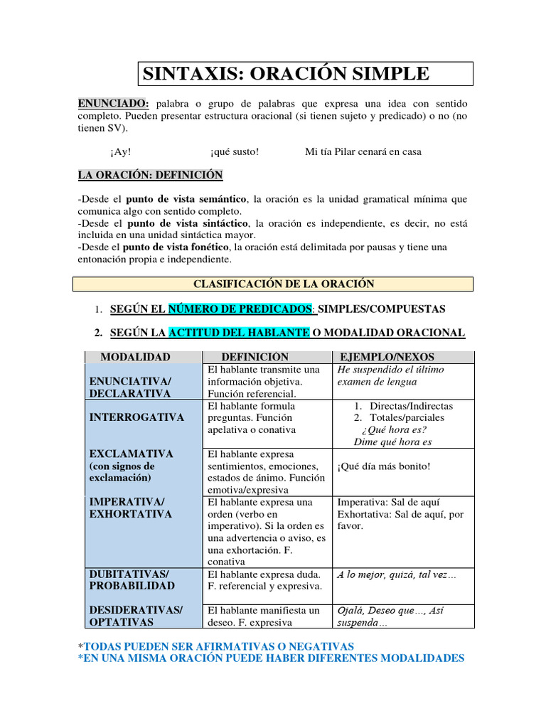 Teoría O. Simple | PDF | Verbo | Predicado (Gramática)