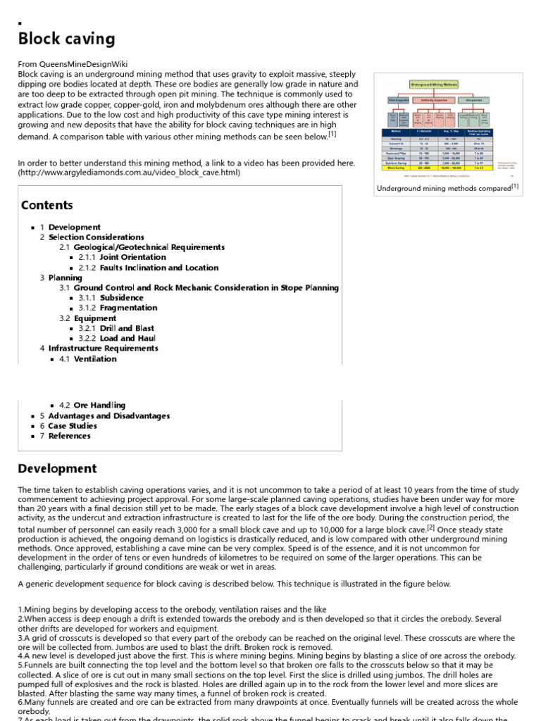Block Caving Mining Overview | PDF | Fault (Geology) | Mining
