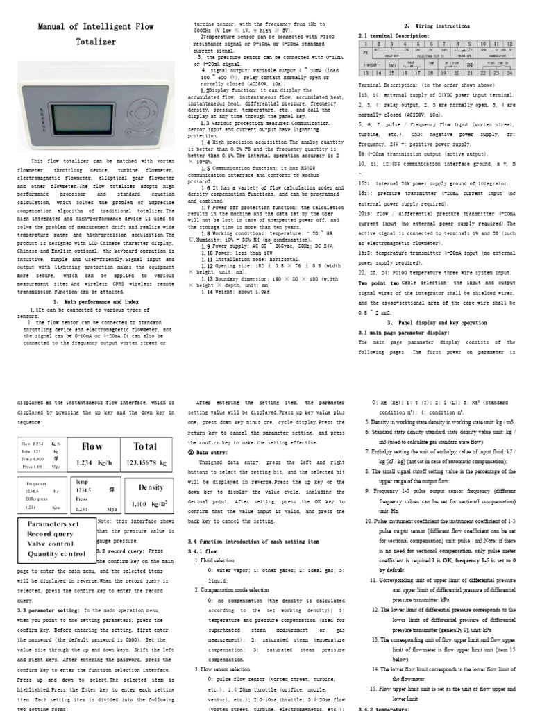 Flow Computer FT-6000 Manual | PDF | Flow Measurement | Pressure Measurement