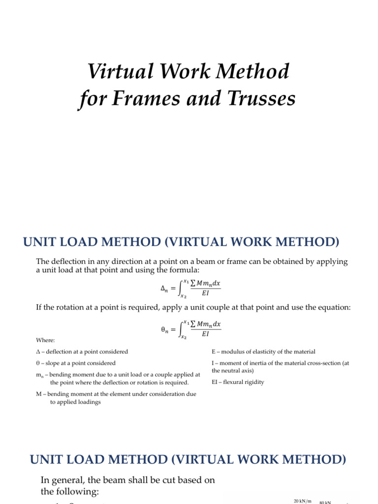 5- Virtual Work Method for Frames and Trusses | Download Free PDF ...