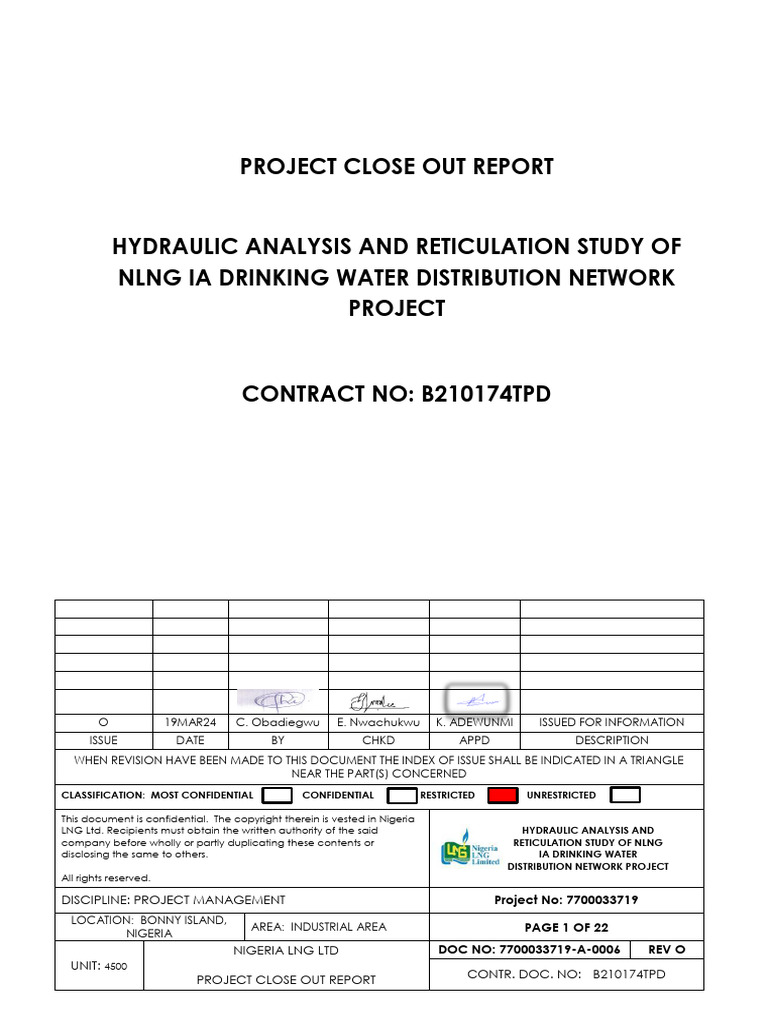 Project Close Out Report | PDF | Pipe (Fluid Conveyance) | Polyvinyl ...