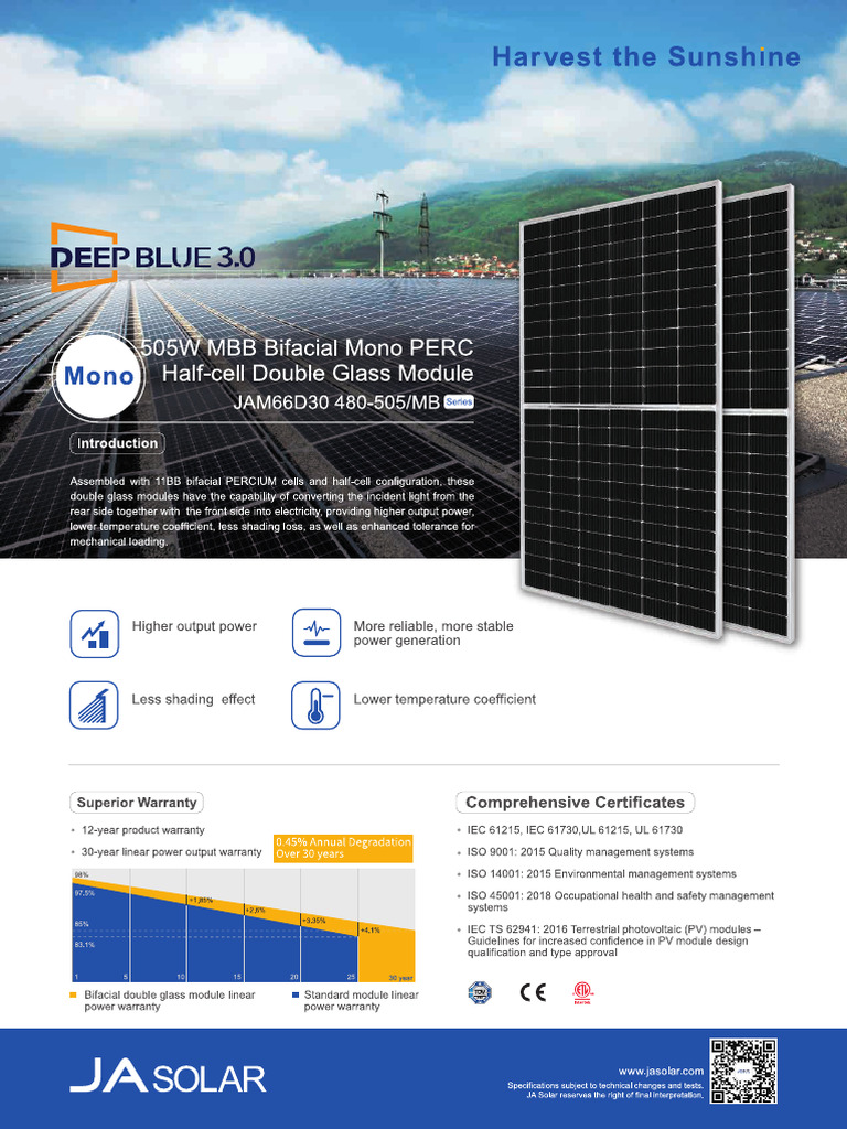 JA DATA SHEET 505 KWP | PDF