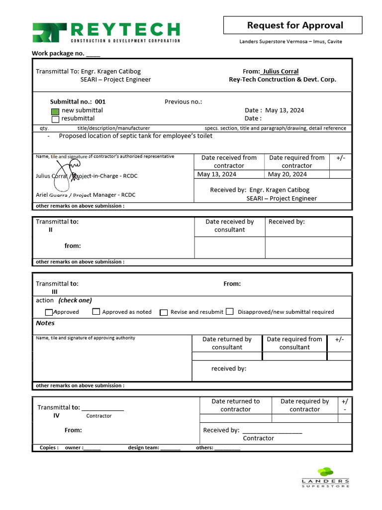 RFA-001-Proposed Location of Septic Tank | PDF