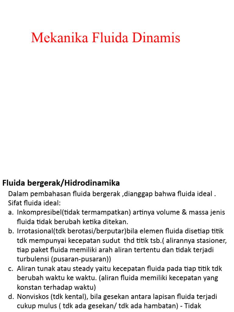 Mekanika Fluida Dinamis 2023 2024 | PDF | Sains & Matematika