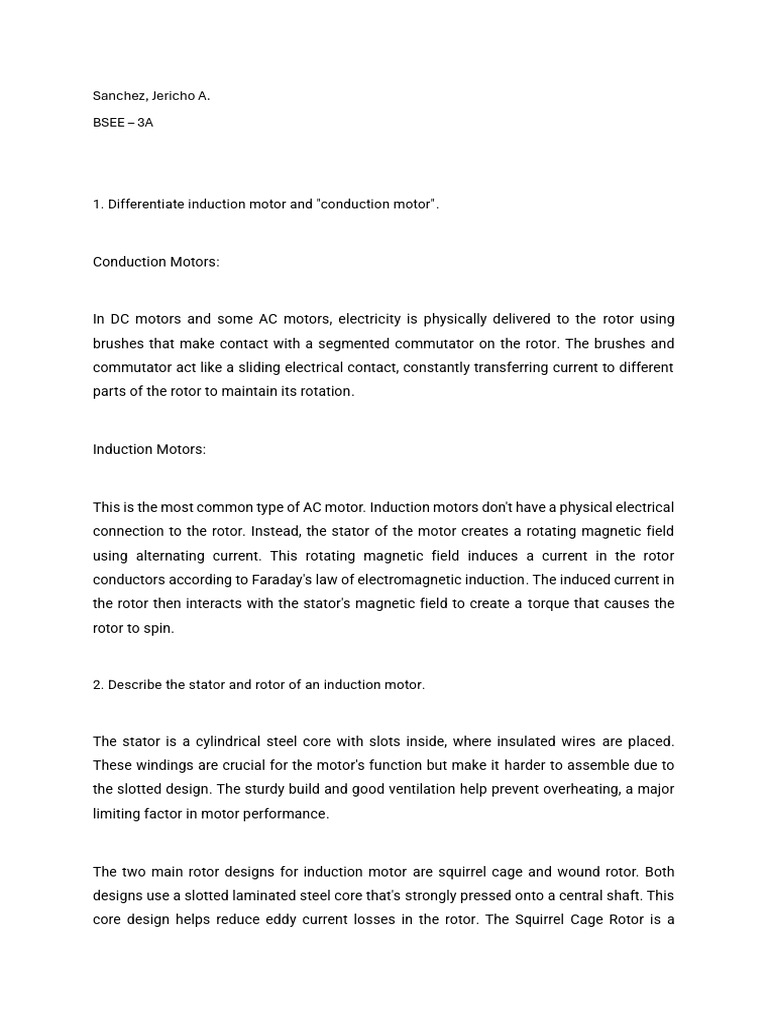 SANCHEZ Assignment#2 | PDF | Electric Motor | Electromagnetic Induction