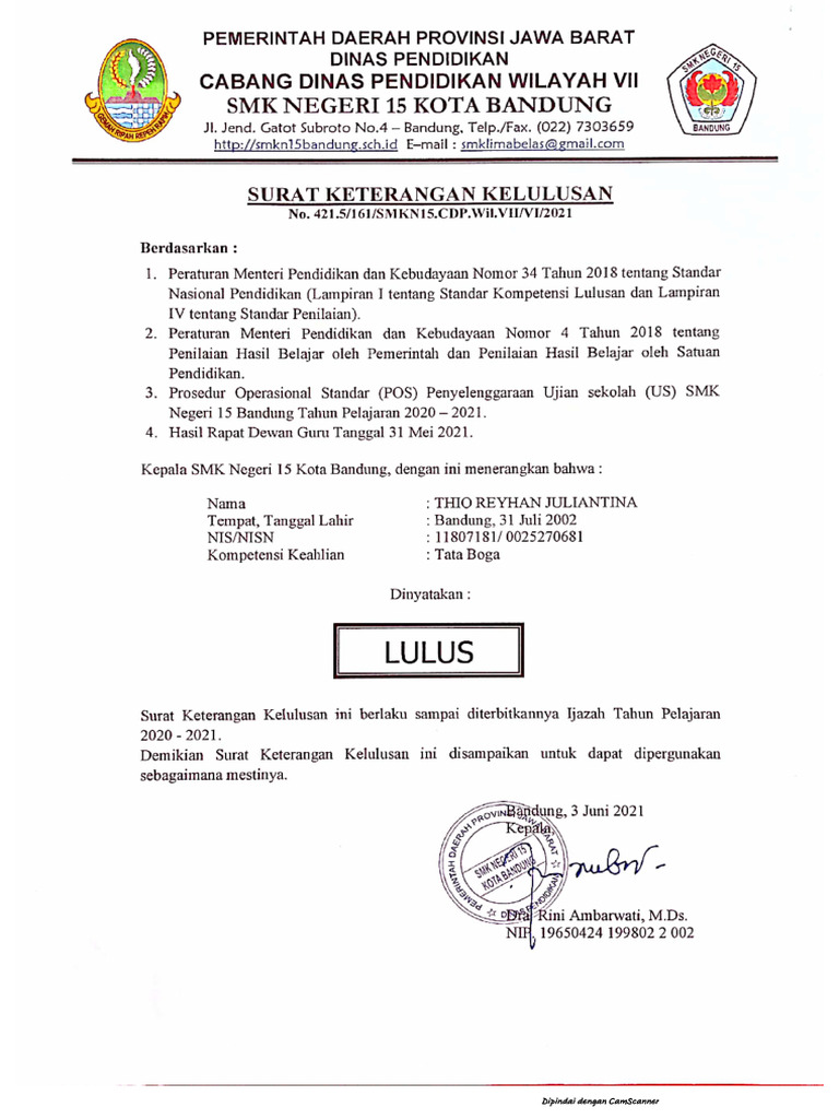 Surat Kelulusan | PDF