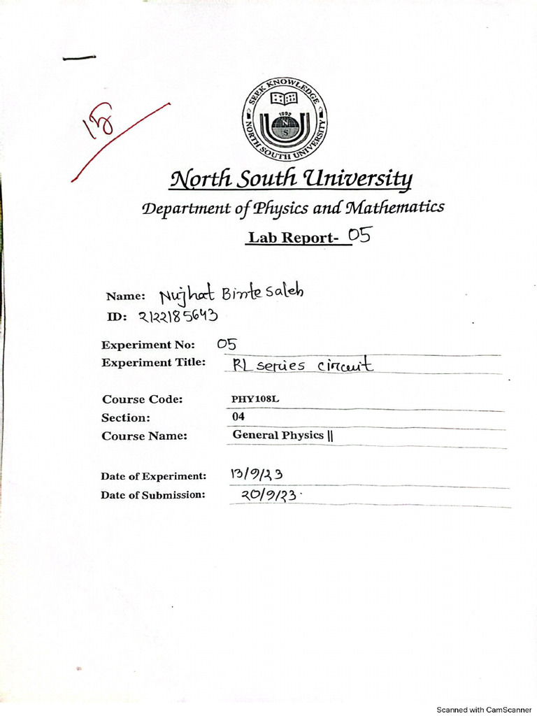 Phy 108 Lab Report 05 | PDF