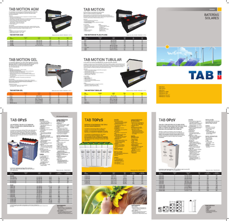 BATERIAS catalogo-tab-solar | PDF | Fotovoltaica | Energía eólica