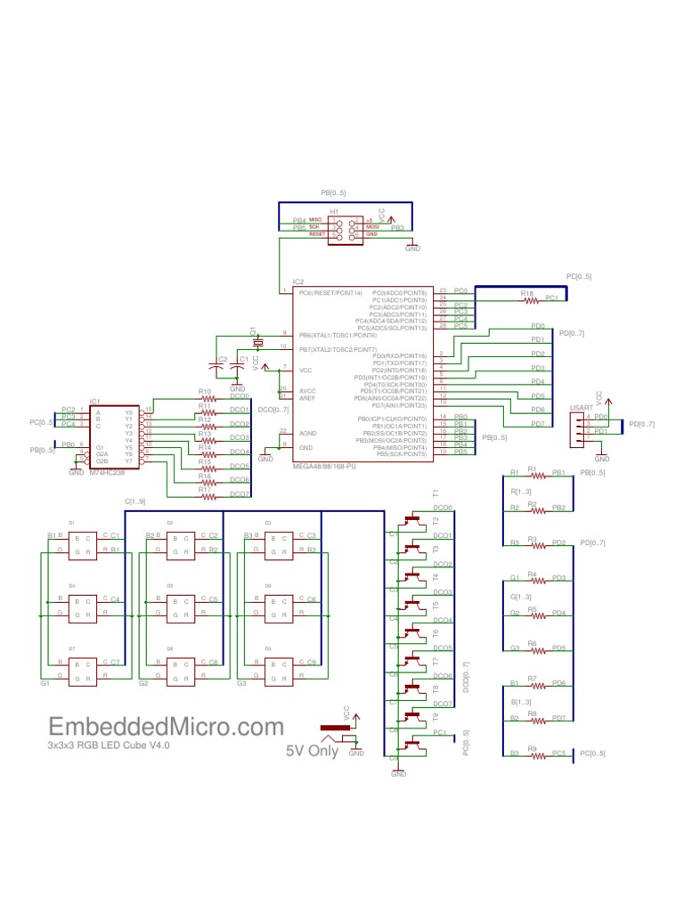 3x3x3 RGB LED Cube V4.0 Wiring Guide | PDF | Computers | Technology ...