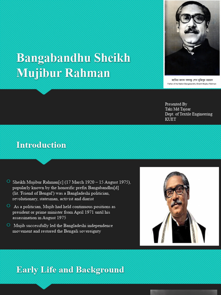 Bangabandhu Sheikh Mujibur Rahman PPTX EXAM | PDF