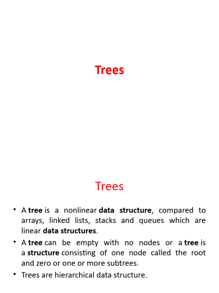 Trees, BT, BST | PDF | Algorithms | Algorithms And Data Structures Trees, BT, BST | PDF | Algorithms | Algorithms And Data Structures