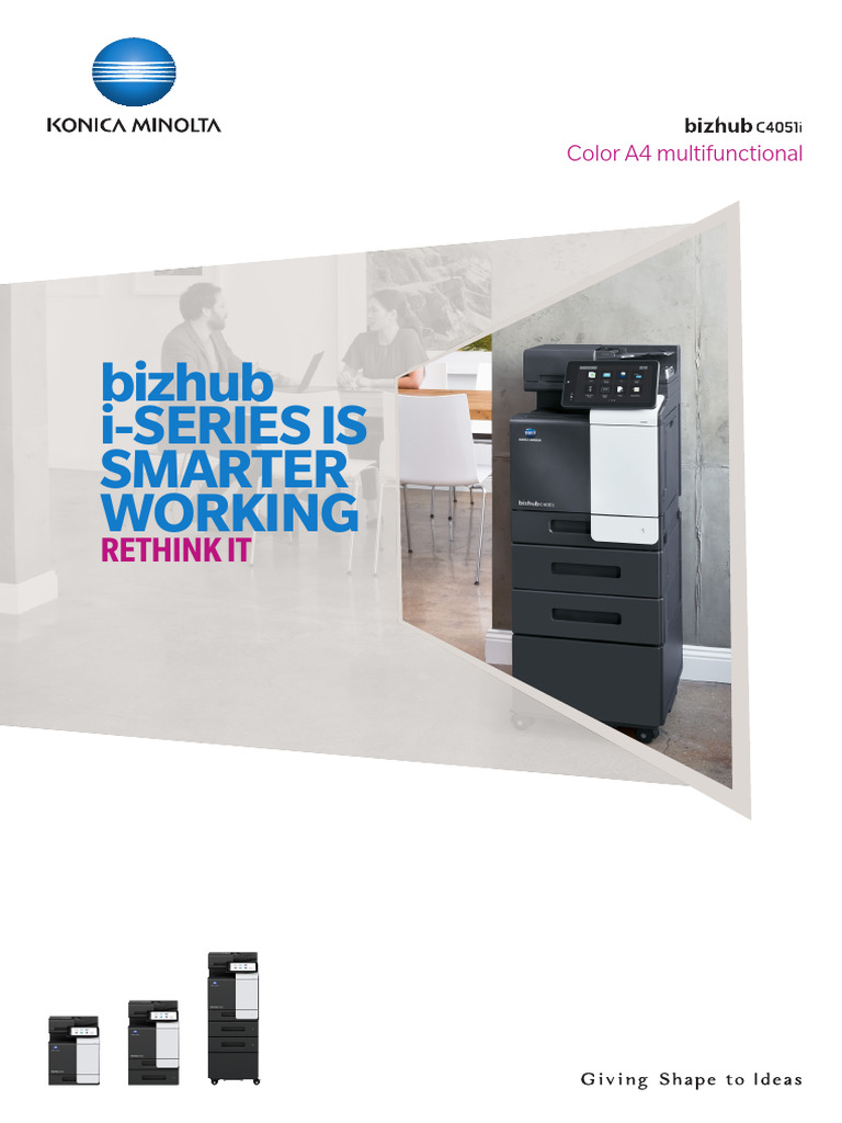 Bizhub C4051i Datasheet | PDF | Fax | Printer (Computing)