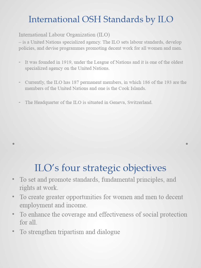 International OSH Standards by ILO | PDF | International Labour ...