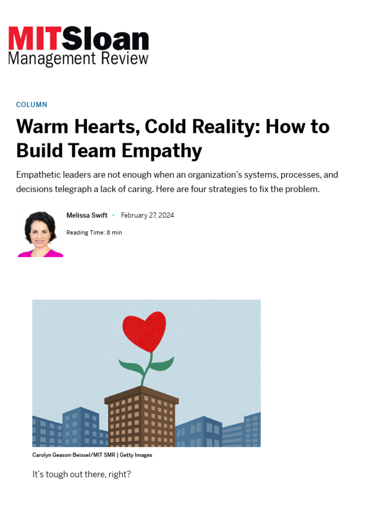 Warm Hearts Cold Reality - How To Build Team Empathy | PDF | Empathy ...