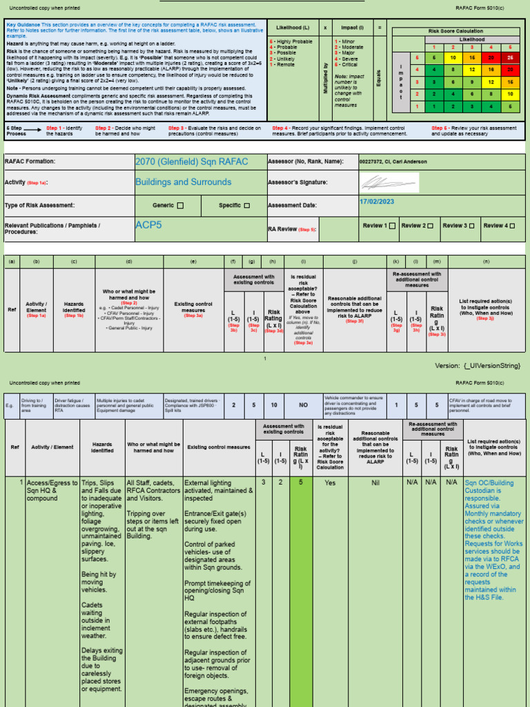 RAFAC Risk Assessment Guidance | PDF | Risk Assessment | Risk