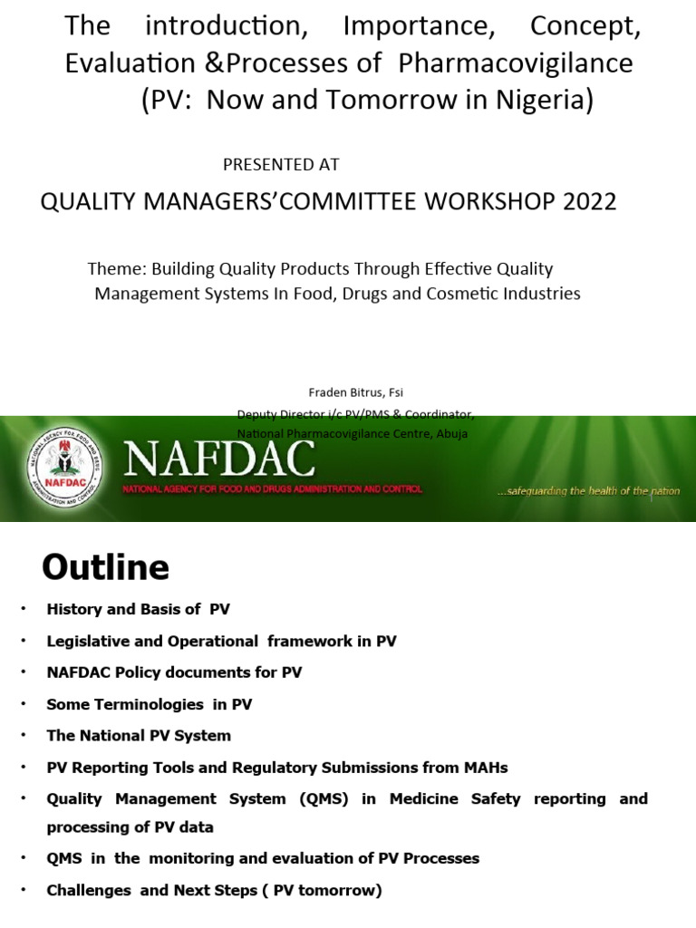 PV Now and Tomorrow PMG Man Presentation | PDF | Pharmacovigilance ...