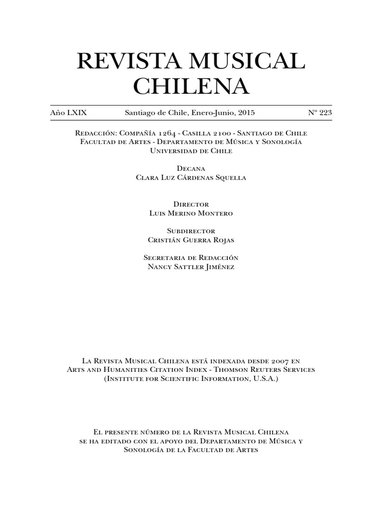 Revista Musical Chilena | PDF | Chile | Universidad