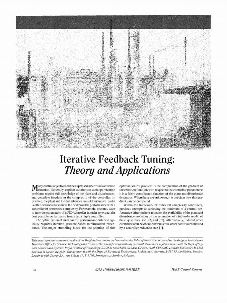 Iterative Feedback Tuning, Theory and Applications | PDF | Mathematical ...