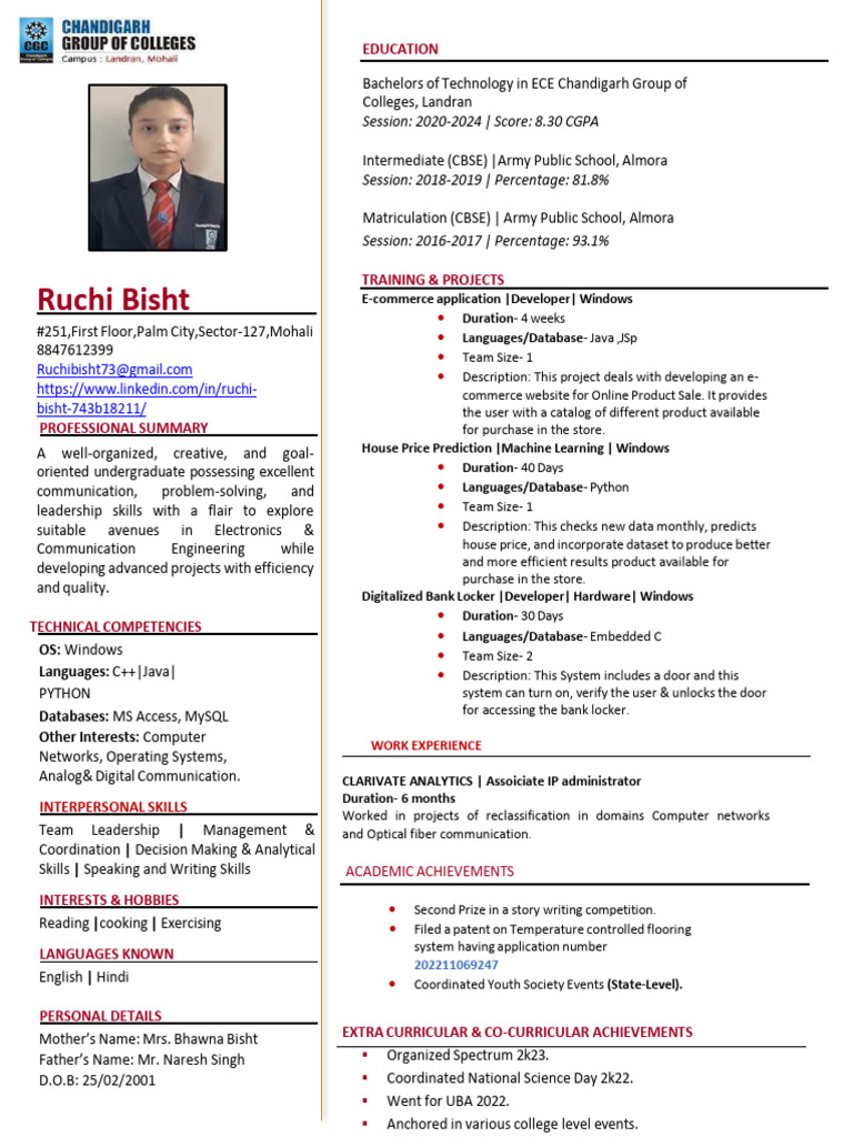 Ruchi Resume | PDF | Databases | Information Technology