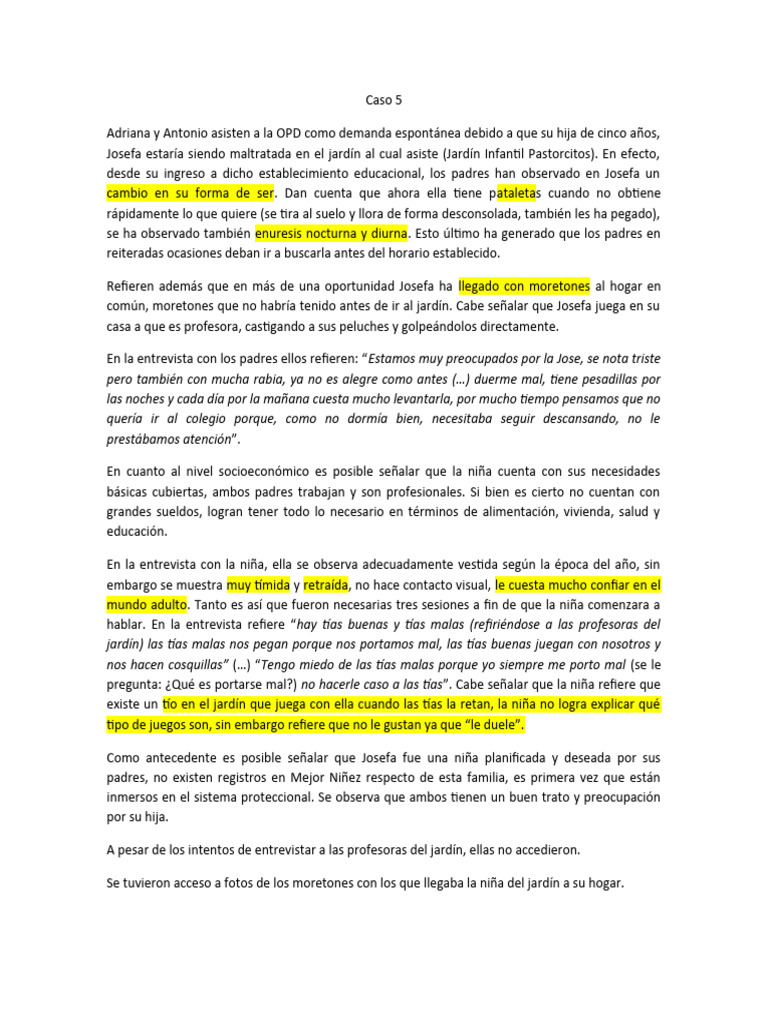 Caso 5 - Evaluaciã N Final | PDF | Las emociones | Sicología