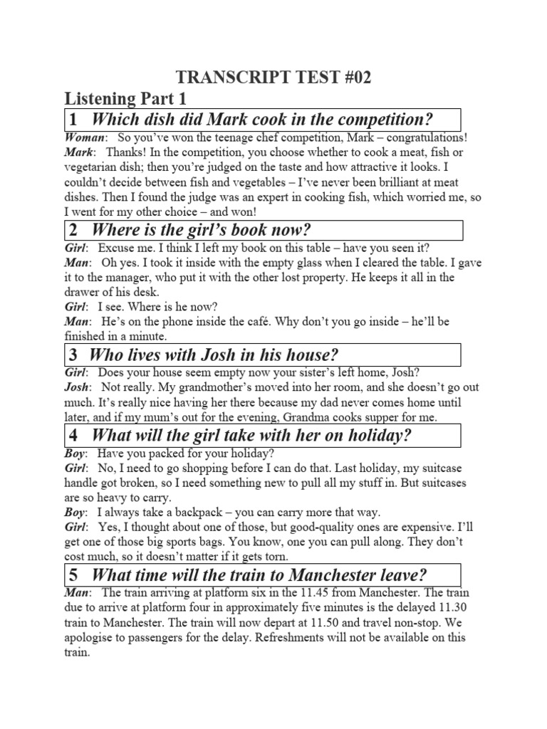 Transcript Test 1 | PDF