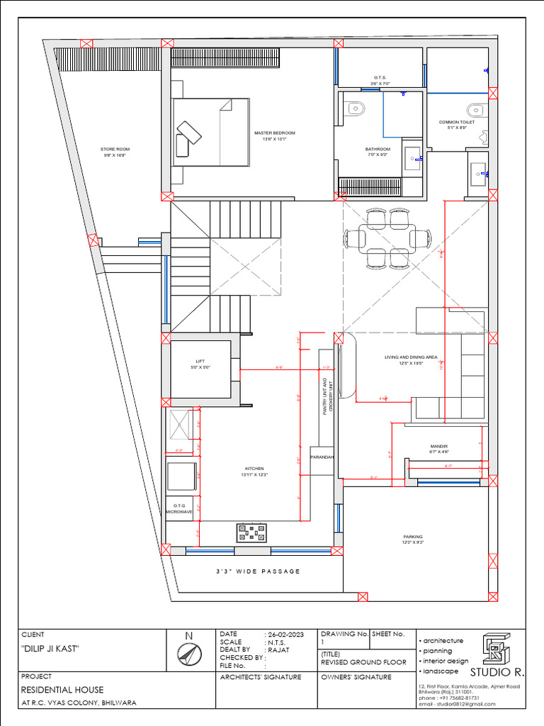 Revised Ground Floor Plan for Bhilwara House | PDF | Brisbane | Room