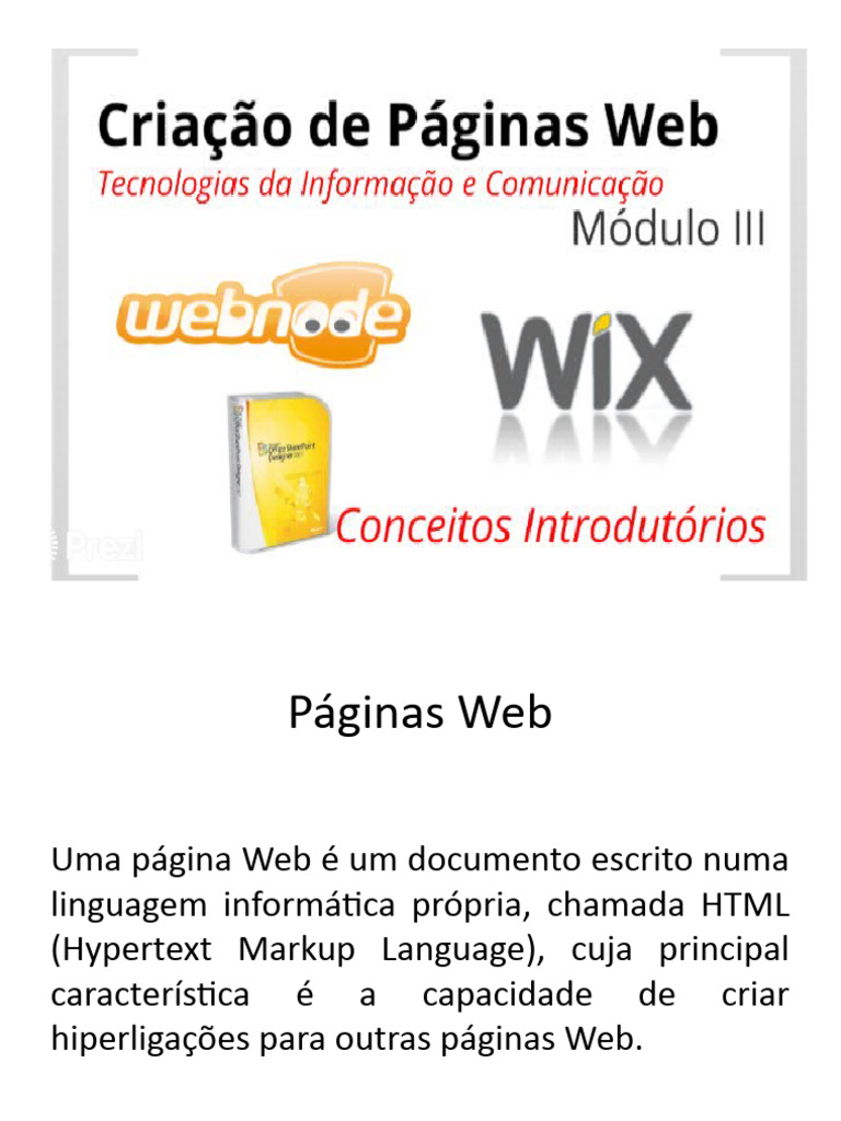 Conceitos - Páginas Web | PDF | Rede mundial de computadores | Internet e Web