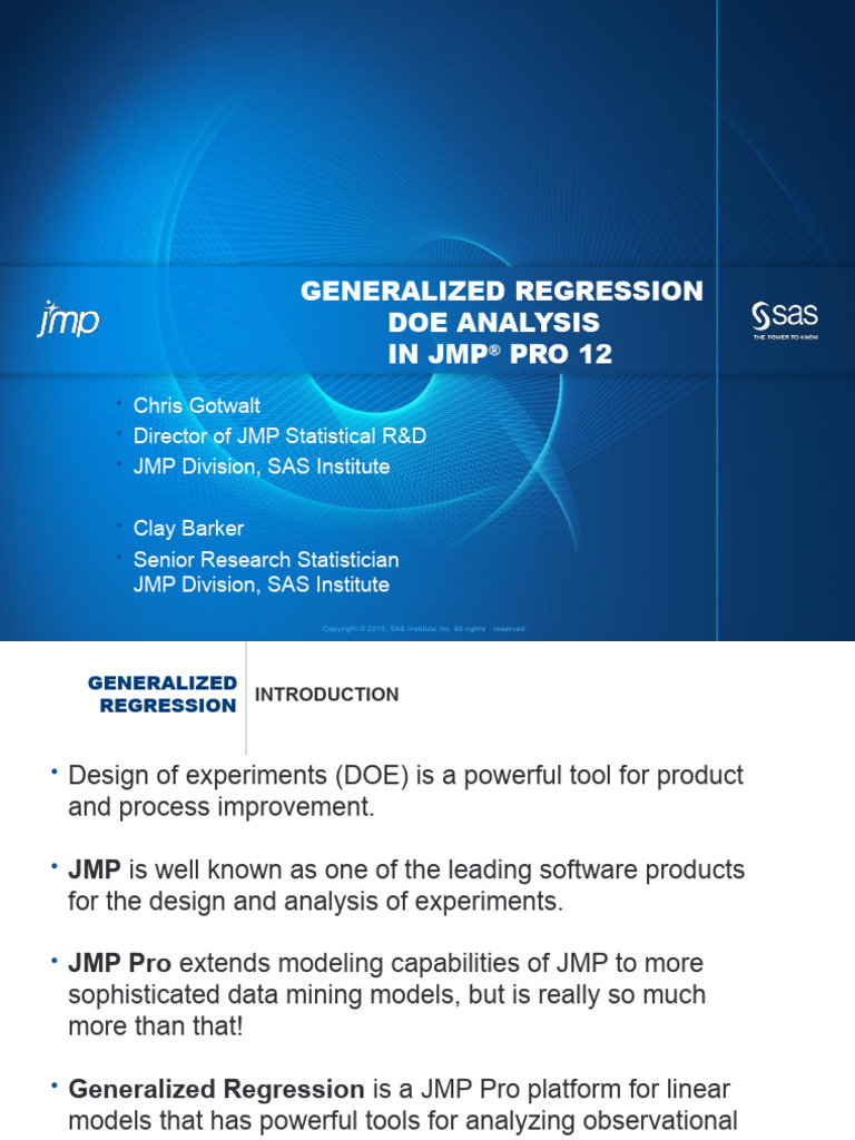 Chapter 11 - Generalized Regression For DOEs | PDF | Akaike Information Criterion | Jmp ...