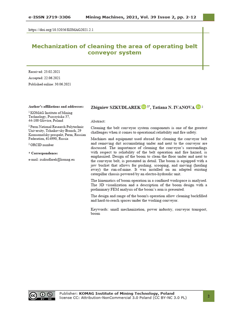 Mechanization of Cleaning The Area | PDF | Belt (Mechanical) | Stress (Mechanics)