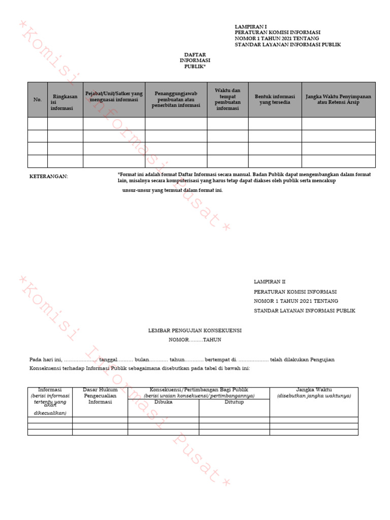 Formulir PPID Berdasarkan PERKI Nomor 1 Tahun 2021 | PDF