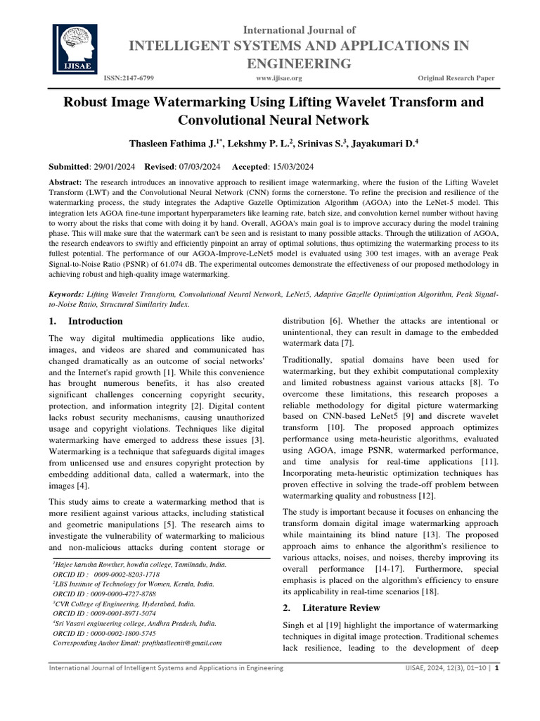 IJISAE 1 Thasleen+fathima 2 1371 | PDF | Applied Mathematics | Algorithms