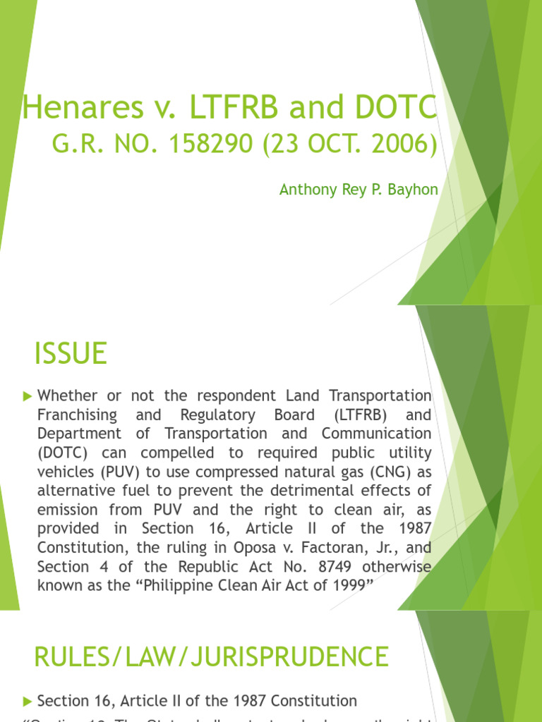 Henares vs. LTRFB and DOTC | PDF | Mandamus | Justice